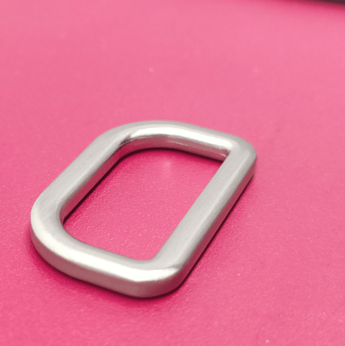 25mm Custom shape Flat D Ring in brushed nickel color - OYC