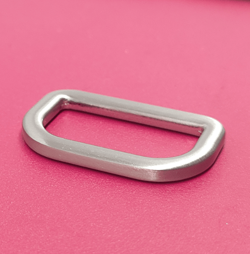 25mm Custom shape Flat D Ring in brushed nickel color - OYC